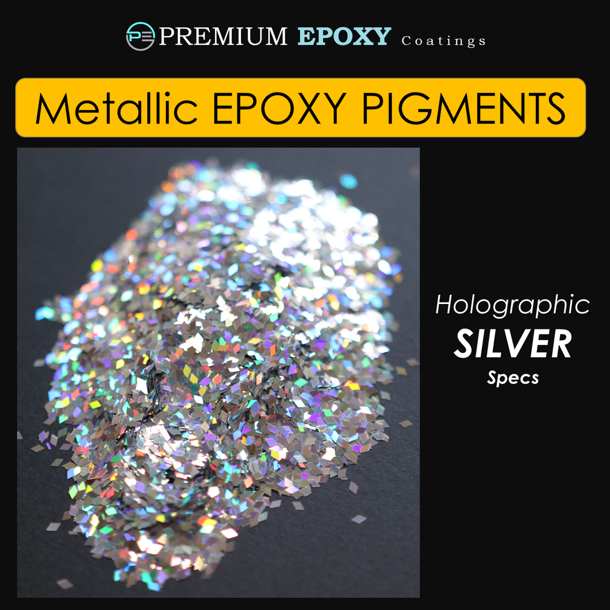 Holographic SILVER Specs – Premium Epoxy Coatings