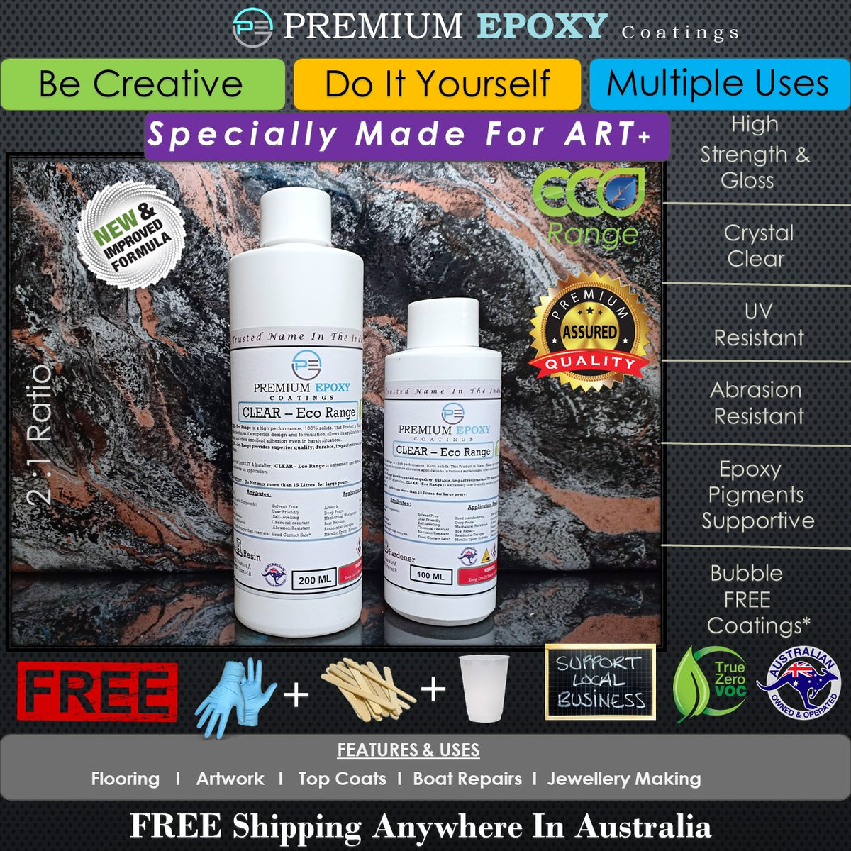 ECO CLEAR Epoxy Resin 300 ML Kit – Premium Epoxy Coatings